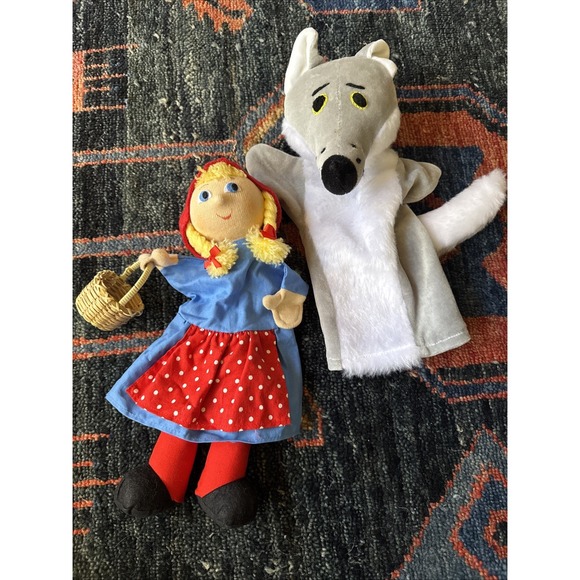 Toys | Vintage Little Red Riding Hood Hand Puppet And Wolf Puppet ...